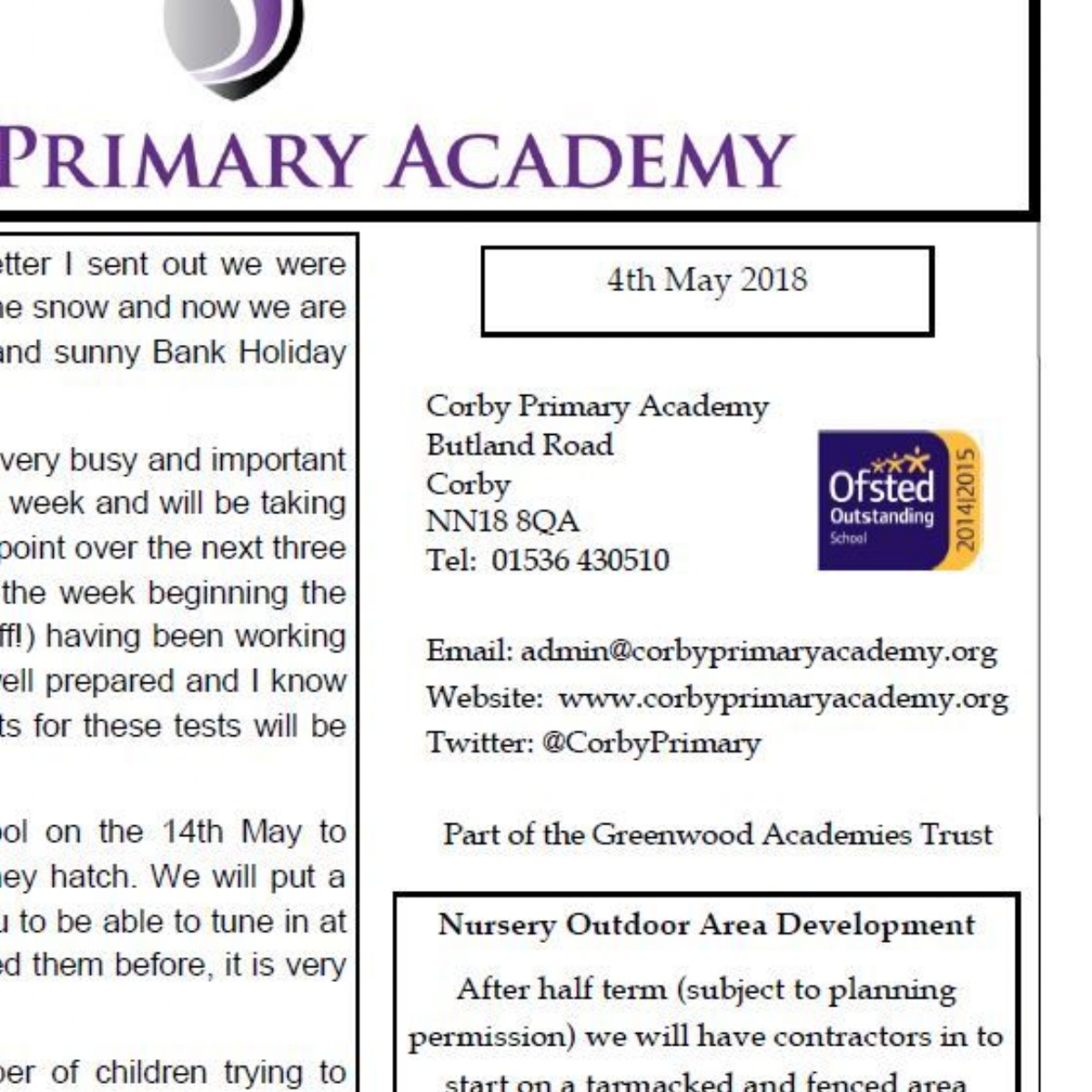 Corby Primary Academy May Newsletter